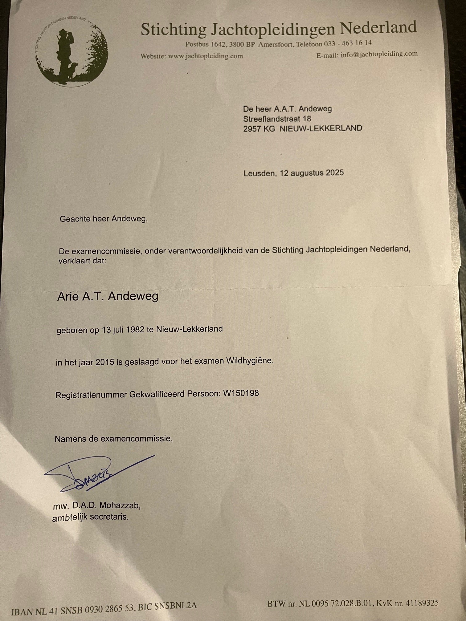 Jagerarie - Koninklijke Nederlandse Jagersvereniging